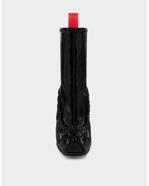 Ferrari Gathered Patent Leatherankle Boot With High Heel in Black | Lyst