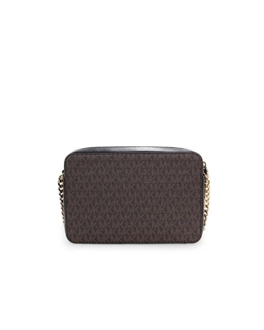Michael Kors Jet Set Crossbody Brown Logo Monogrammed | semashow.com
