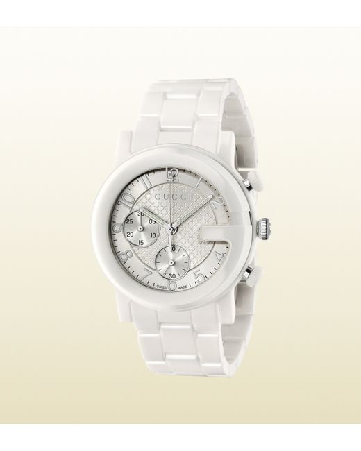 Gucci G-chrono Ceramic Watch in White | Lyst