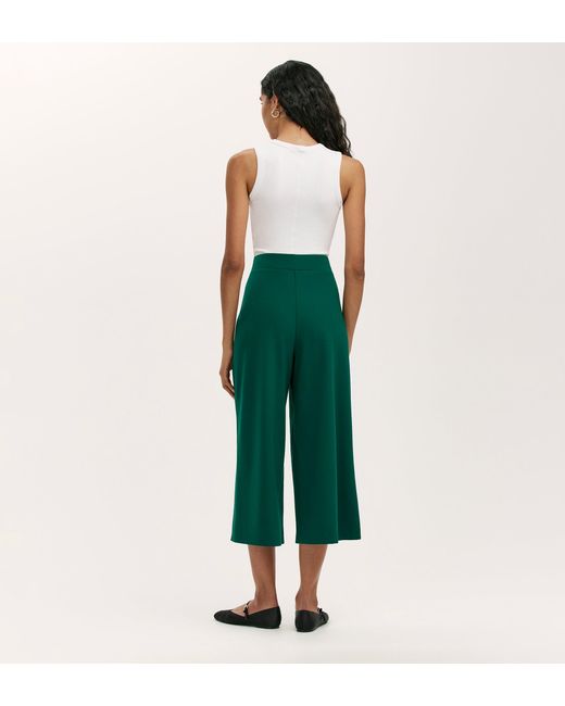 Finery London Miribel Ponte Jersey Wide Leg Trousers in Green | Lyst UK