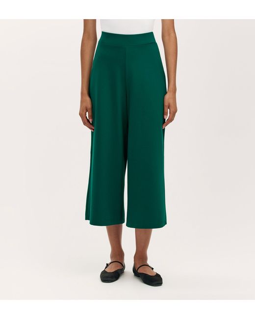 Finery London Miribel Ponte Jersey Wide Leg Trousers in Green | Lyst UK