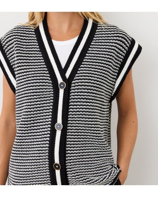 Finery London Maree Sleeveless Cardigan in Black | Lyst UK