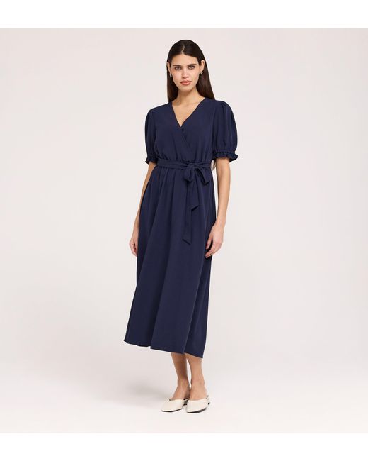 Finery London Everleigh Crepe Midi Dress in Blue | Lyst UK