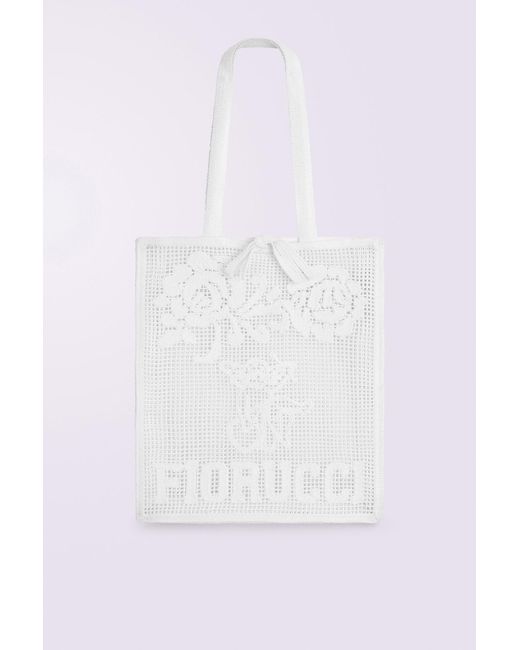Fiorucci Cupid Crochet Tote Bag in White | Lyst UK