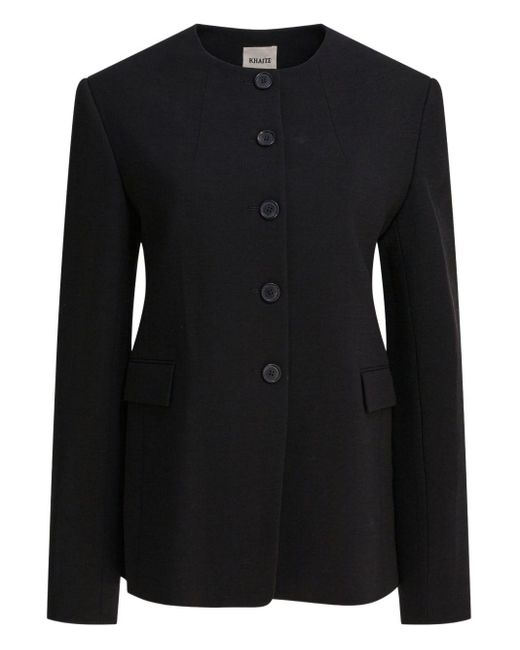 KHAITE Button-front Tailored Jacket in Black | Lyst UK