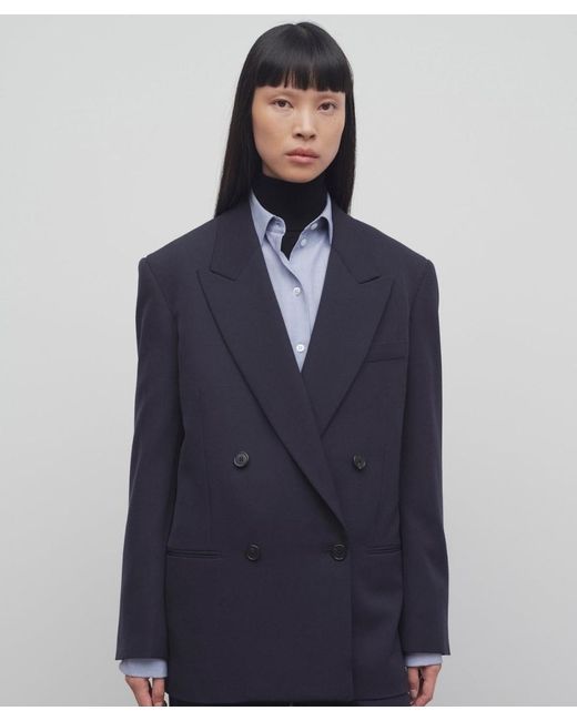 The Row Sandon Jacket In Virgin Wool in Blue | Lyst