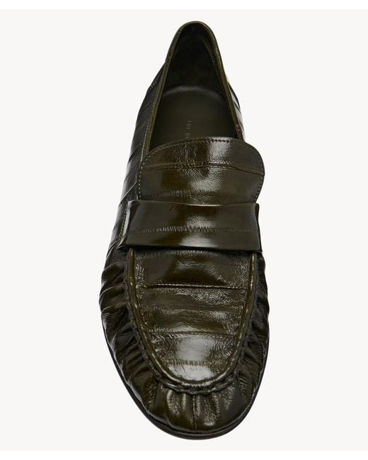 The Row Soft Loafer In Eel in Green | Lyst