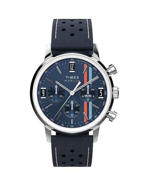 Timex Marlin Chronograph Watch in Blue for Men | Lyst UK