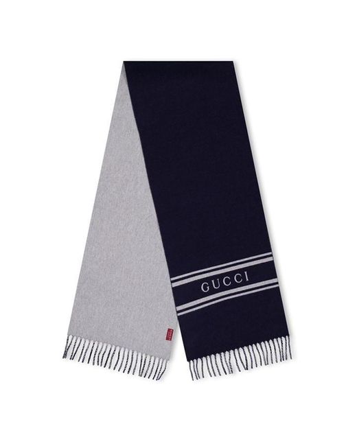 Gucci Logo Scarf in Blue for Men | Lyst UK