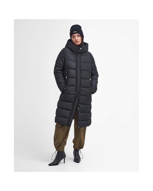 Barbour Longline Barron Puffer Jacket in Blue | Lyst UK