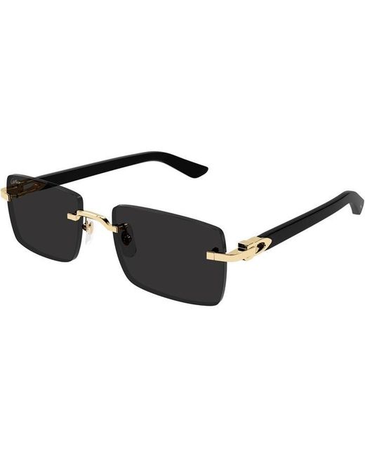 Cartier Rectangle Sunglasses in Black for Men | Lyst UK