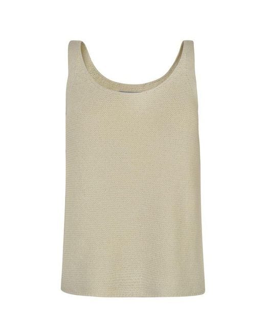 Vince Cotton Textured Tank Top in White - Lyst