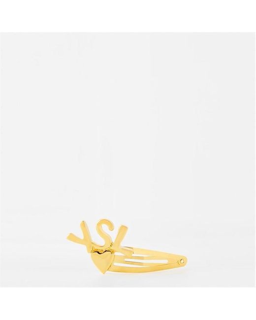 Saint Laurent Saint Str Hair Clips in Yellow | Lyst UK