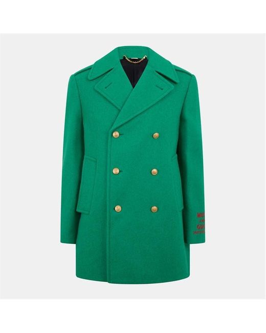 Gucci Double-Breasted Softshell Jacket in Green for Men | Lyst UK