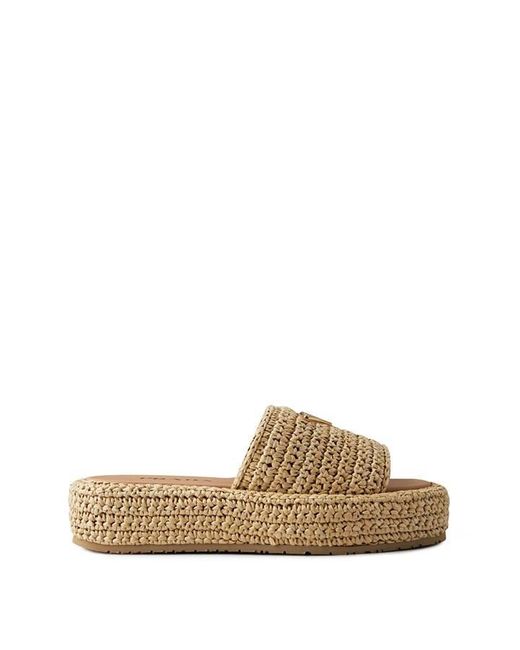 Prada Natural Crochet Platform Slides | Lyst UK