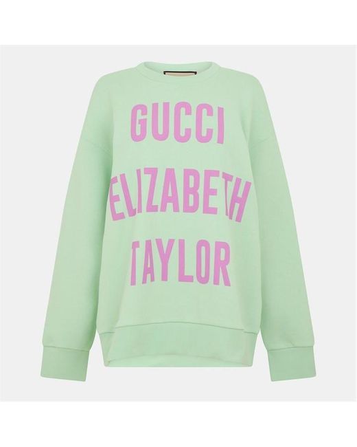 Gucci Crew-Neck Soft Knit Crew Sweatshirt in Green | Lyst UK