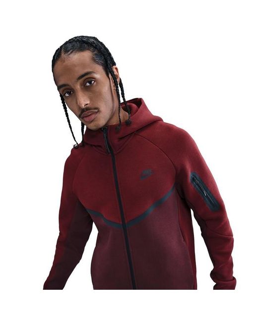 Nike Tech Fleece Hoodie in Red for Men | Lyst UK