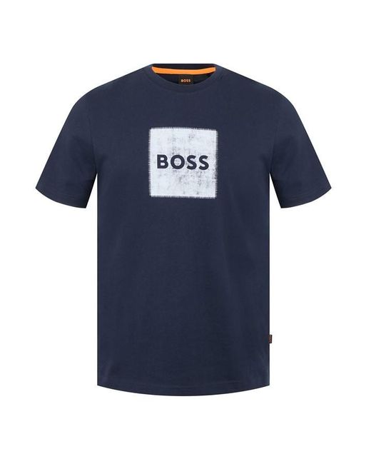 BOSS Hbo Stitch Logo T-Shirt in Blue for Men | Lyst UK