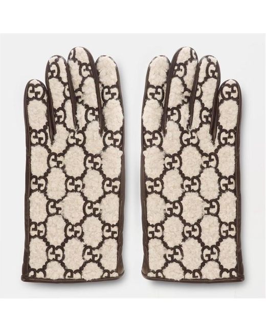 Gucci Lthr Gloves in Natural | Lyst UK