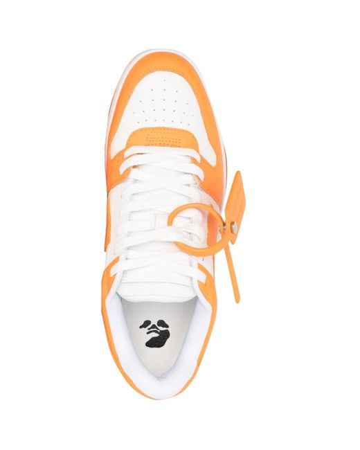 Off-White c/o Virgil Abloh Out Of Office Orange Leather Sneakers for ...