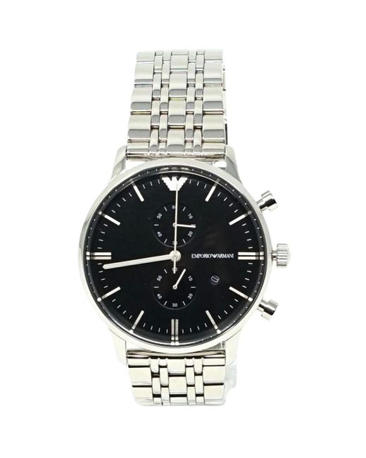 Emporio Armani Ar0389 Chronograph Silver Watch in Metallic for Men ...