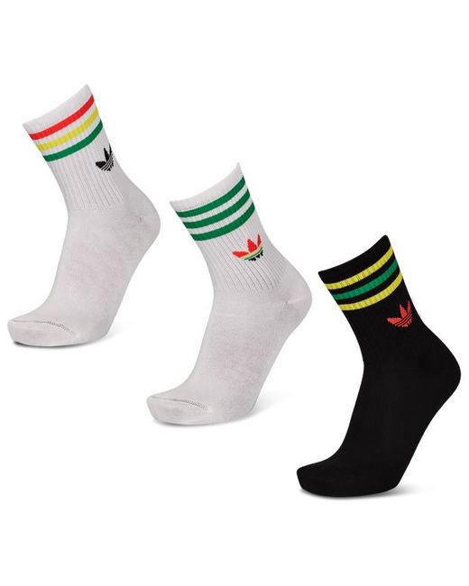 adidas Mid Cut Crew 3 Pack Socks in Metallic | Lyst UK