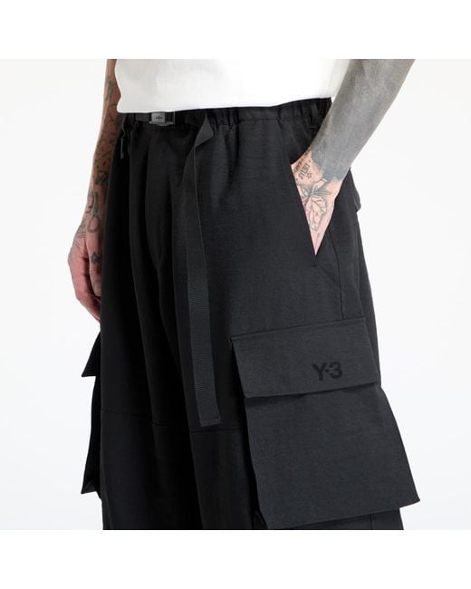 Y-3 Pants Sport Uniform Cuffed Cargo Trousers in Black | Lyst