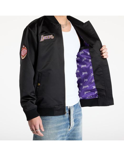 Mitchell & Ness Jacket Nba Team Leader Satin Vintage Logo Lakers Bomber ...