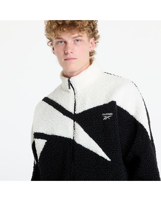 Reebok Jacket Classics Vector High-Pile Fleece Jacket in Black | Lyst