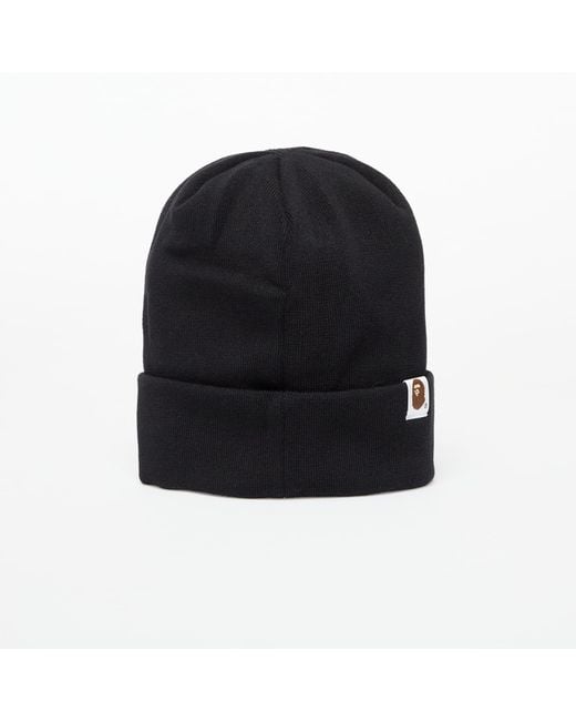 A Bathing Ape One Point Ape Head Knit Cap in Black | Lyst
