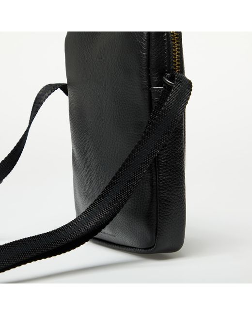 Fred Perry Bag Tumbled Leather Side Bag in Black | Lyst