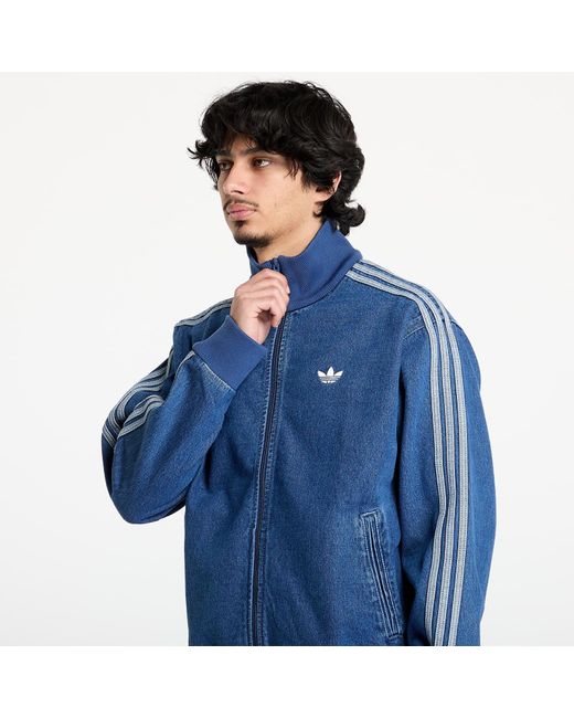adidas Originals Jacket Adidas Adicolor Denim Firebird Track Top in Blue for Men | Lyst
