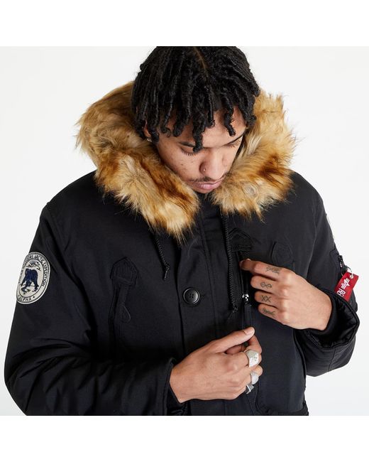 Alpha Industries Polar Insulated Down Jacket in Black for Men | Lyst