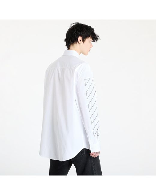 Off-White c/o Virgil Abloh Shirt Diag Outl Popl Over Shirt in White for ...