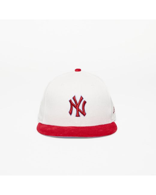 KTZ Cap New York Yankees Cord 59fifty Fitted Cap Off White/ Red 7 1/8 ...