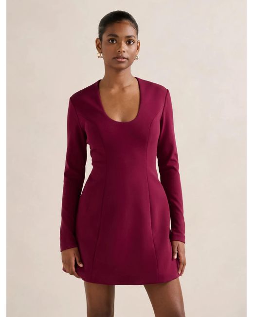 Forever New Ruby Petite Long Sleeve Mini Dress in Red | Lyst UK