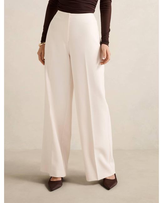 Forever New Lina Wide Leg Trousers in Natural | Lyst UK