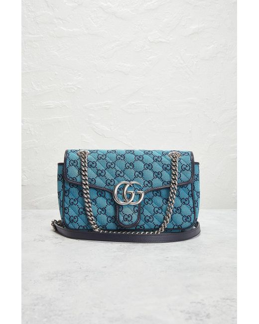 Gucci Gg Marmont Shoulder Bag in Blue | Lyst
