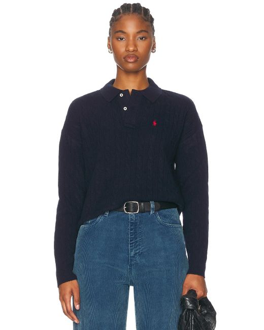 Polo Ralph Lauren Long Sleeve Polo Shirt in Blue | Lyst