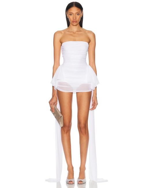 Norma Kamali Strapless Bill Pickleball Bow Dress in White | Lyst