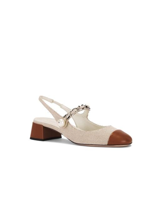 Miu Miu Slingback Heel in White | Lyst