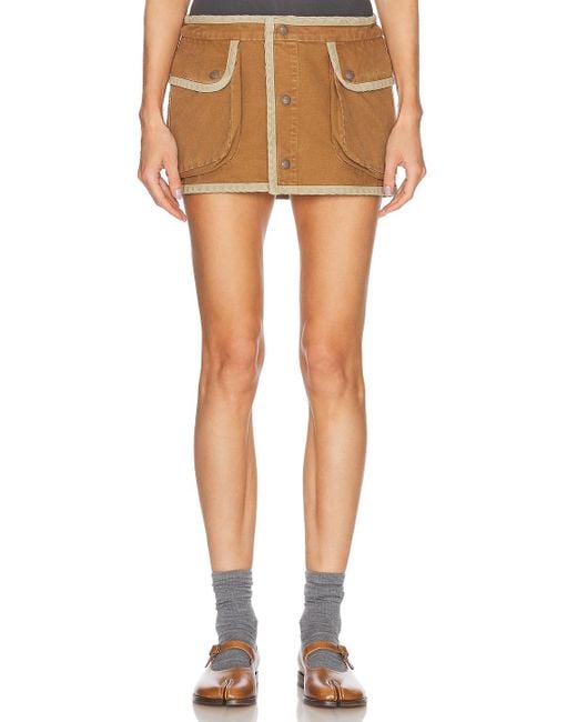 R13 Layered Skort in Brown | Lyst