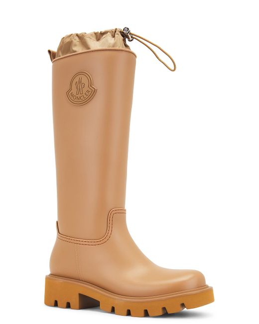 Moncler Kickstream Knee High Rain Boot in Brown | Lyst