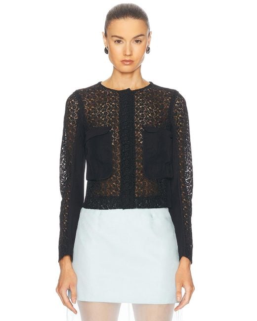 Prada Lace Jacket in Black | Lyst