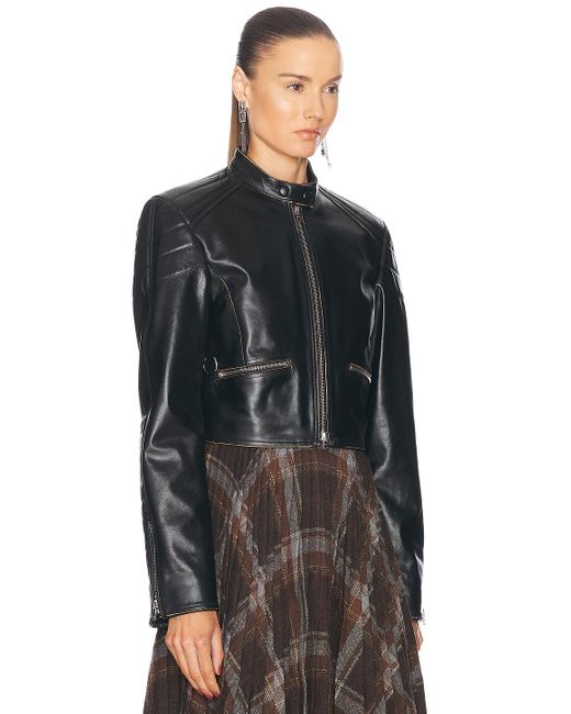 Acne Studios Lissha Leather Jacket in Black | Lyst
