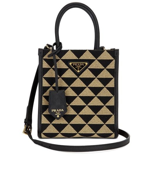 Prada Symbole Mini Tote Bag in Black | Lyst