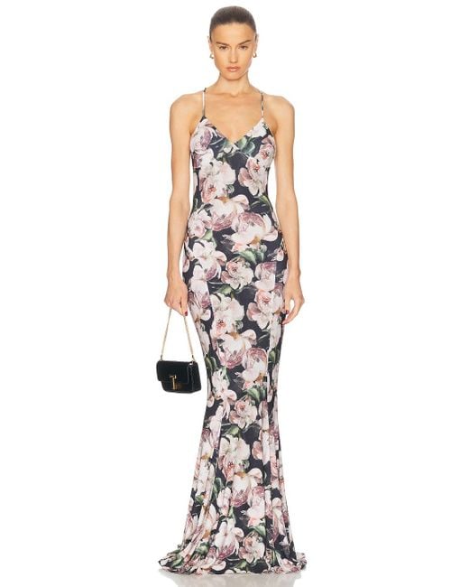 Norma Kamali Low Back Slip Fishtail Gown in White | Lyst