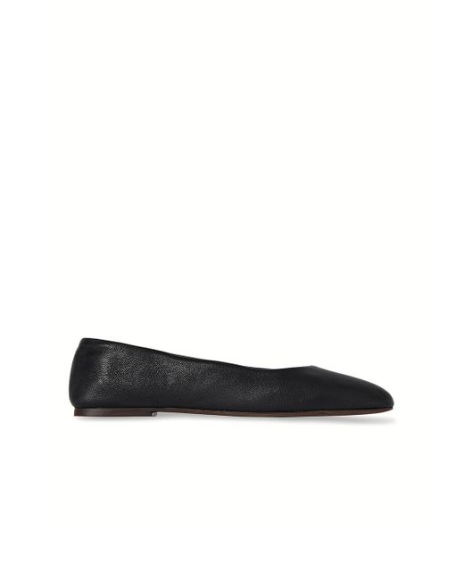 The Row Square Ballet Flat in Black | Lyst