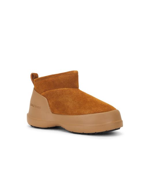 Moon Boot Luna Low Suede Boot in Brown | Lyst