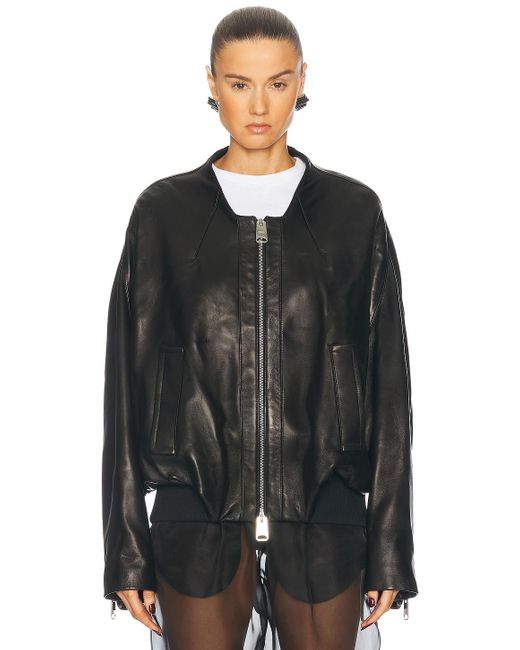 Khaite Hewit Leather Jacket in Black | Lyst